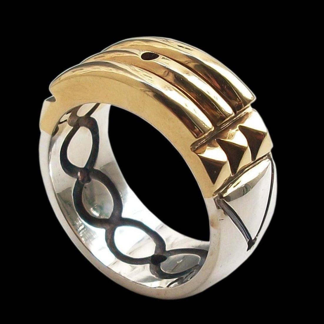 Atlantis ring - Sterling Silver Atlantis Ring- 24k Gold Plated -Black ...